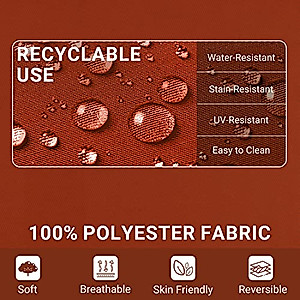 downluxe Outdoor Chair Cushions for Patio Furniture, Waterproof Square Corner Memory Foam Patio Chair Cushion with Adjustable Ties and Portable Handle, 19" x 19" x 3", Orange, 2 Pack