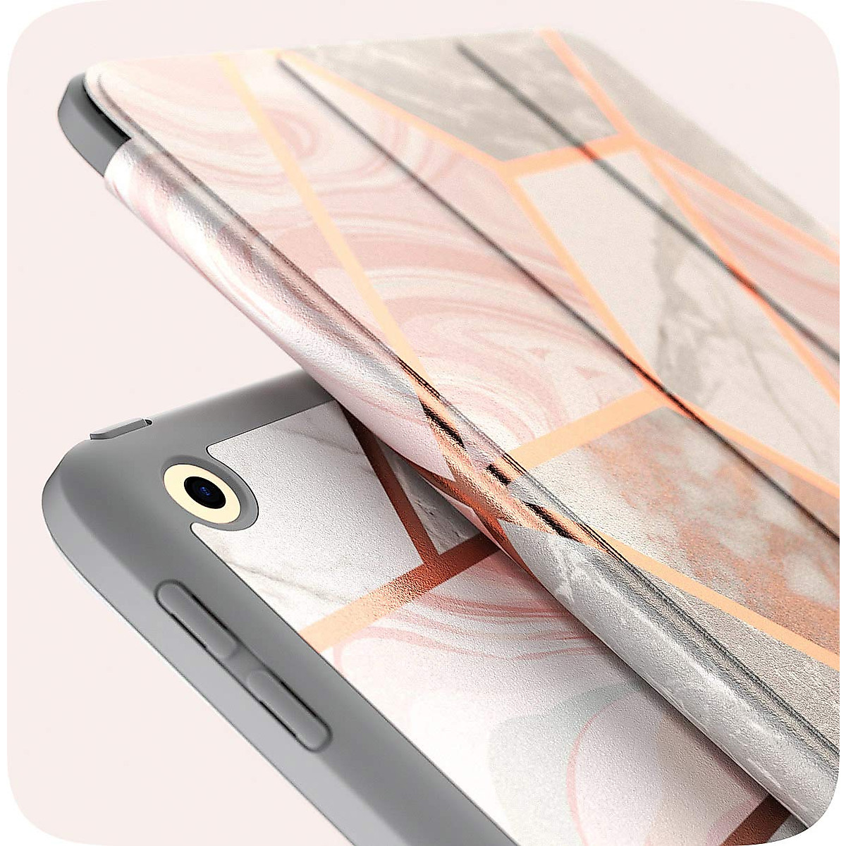 i-Blason Case for iPad 6th Generation, iPad 9.7 Case 2018/2017, [Built-in Screen Protector] Full-Body Trifold [Cosmo] Smart Cover with Auto Sleep/Wake & Pencil Holder for Apple iPad 9.7 Inch (Marble)