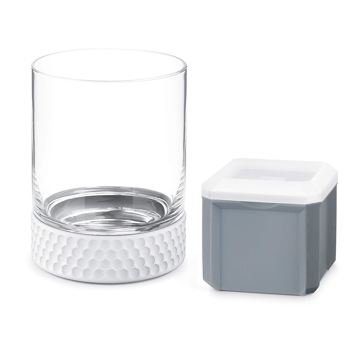 Final Touch Hole-In-One Whiskey/Cocktail Golf Tumbler Sports Glasses with Square Ice Mould - 12oz (350ml) (FTA6655)