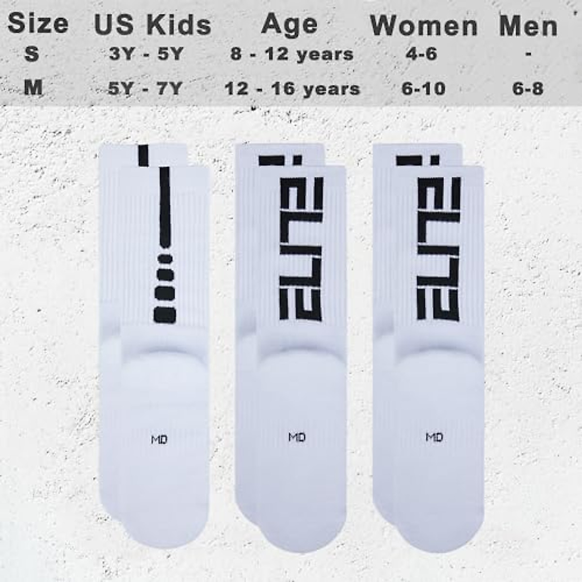 Pawdoer Boys Elite Basketball Crew Socks for Girls Youth Kids, Cushion Performance Athletic Basketball Socks