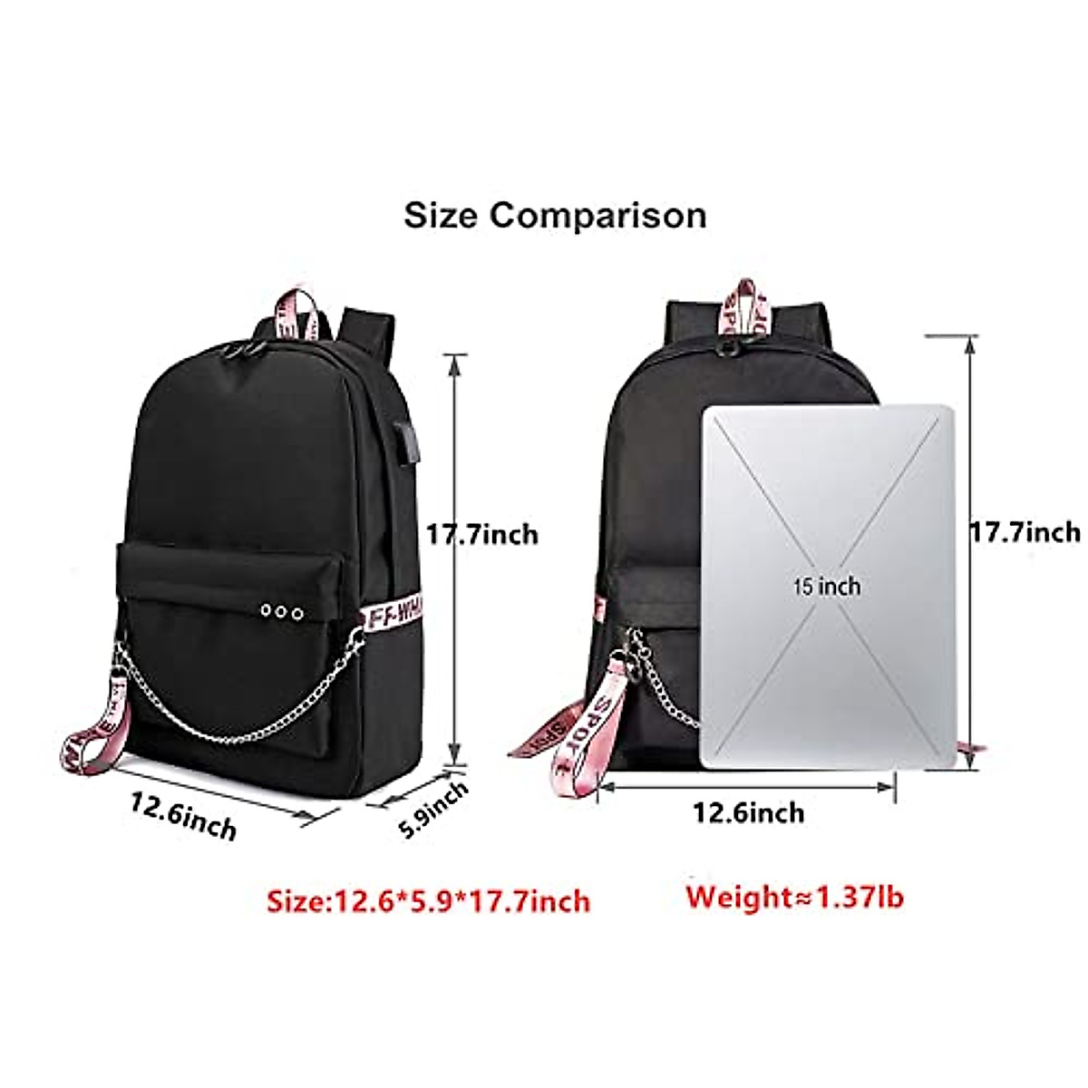 Mayooni Boys Ghostbusters School Bag with USB Charging Port-Canvas Travel Backpack Classic Basic Student Book Bag