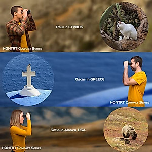 Hontry Binoculars for Adults and Kids, 10x25 Compact Binoculars for Bird Watching, Theater and Concerts, Hunting and Sport Games