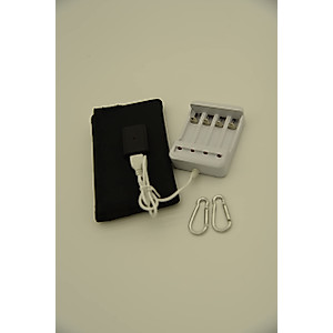 Solar AA & AAA Rechargeable Batteries Charger for 1.2V AA & AAA Ni-MH Ni-CD Batteries, with 6 Watt Solar Panel and 4-Bay USB AA & AAA Charger