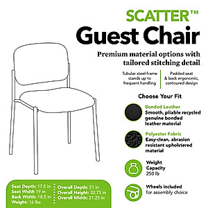 HON Scatter Armless Stacking Guest Chair, Black