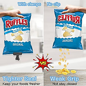 Pack of 6 Bag Clips,Lawdiey Stainless Steel 3 x 2.5 Inch Heavy Duty Large Bag Clips for Coffee Food Bread Bags and Chip Bags Air Tight Seal (Black)