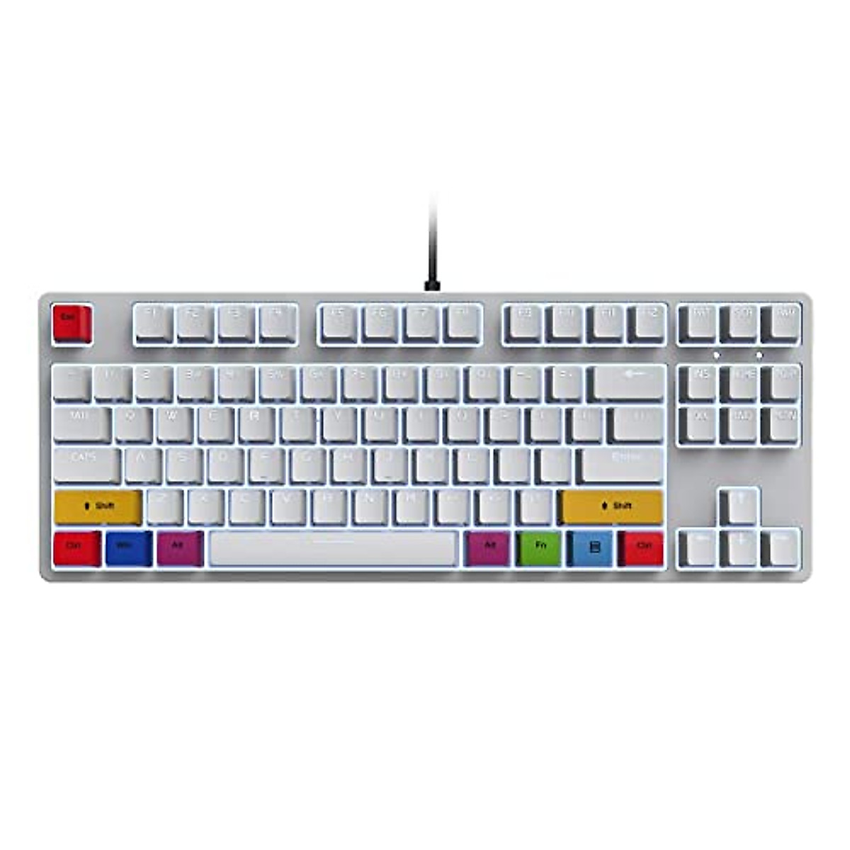 Mechanical Keyboard, Quick Response Wired Keyboard for Office for Work for Home Gaming(White)