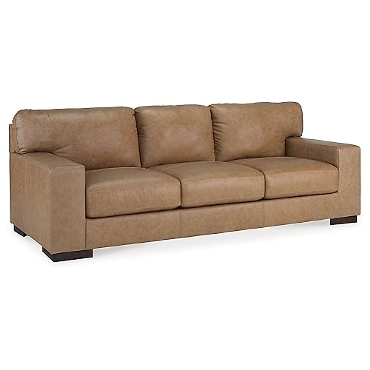 Signature Design by Ashley Lombardia Contemporary Leather Match Sofa, Light Brown