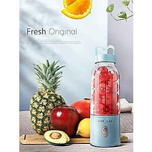 MEET JUICE Portable Personal Size Blender Mini Blender Large Capacity with 6 Blade Wireless Blender Making Shakes and Smoothies