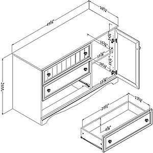 South Shore Savannah 3-Drawer Dresser with Door, Pure White