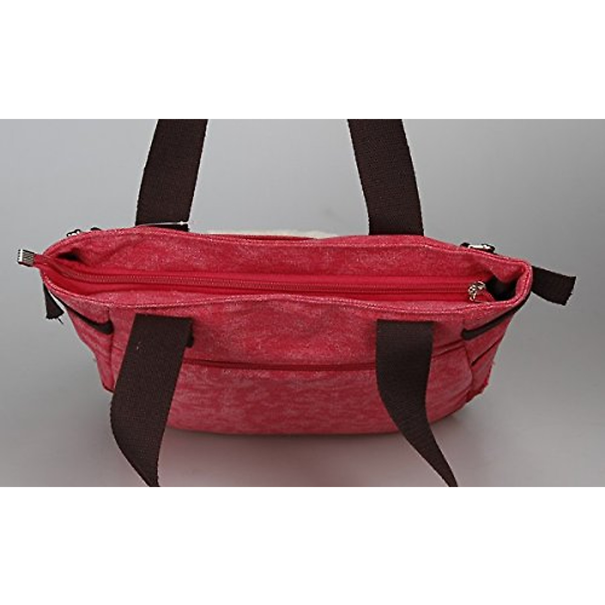 Canvas Tote Handbag for Women Cute Cat Embroidery Shoulder Purse Large Zipper Travel Work Shopping Grocery Bags