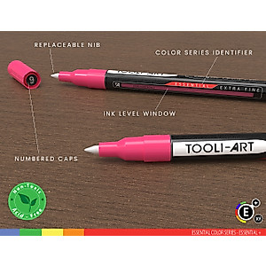 Acrylic Paint Markers Paint Pens Assorted Vibrant Markers for Rock Painting, Canvas, Glass, Mugs, Wood, Ceramic, Fabric, Metal, Ceramics. Non Toxic, Quick Dry, Multi-Surface, Lightfast (EXTRA FINE)