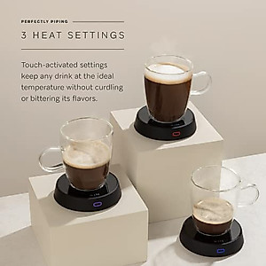 Coffee Mug Warmer for Desk - Smart Coffee Cup Warmer for Desk Auto Shut Off Enabled - Multi-use Tea Warmer, Electric Candle Warmer & Coffee Warmer for Desk with 3 Heat Settings + Silicone Mug Lid