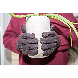 G & F 4414L-DZ Brown Jersey Winter Work Gloves with Red Fleece Lining, Large, 12-Pair