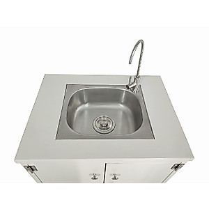 Steel Cabinet Portable Sink Self Contained Hand Wash Station Mobile Sink Water Fountain Water Supply 110V/12V Powered Built-in Pump Water Jugs NOT Included 24 X 18 X 30" Cabinet Size 10094-NPF