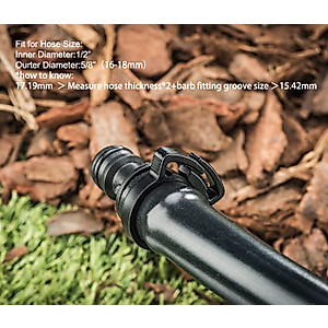 Rayurain 100pieces Inner Diameter 1/2 inch Plastic hose Clamp for Drip Irrigation Tubing (Fit O.D. 16-18mm)