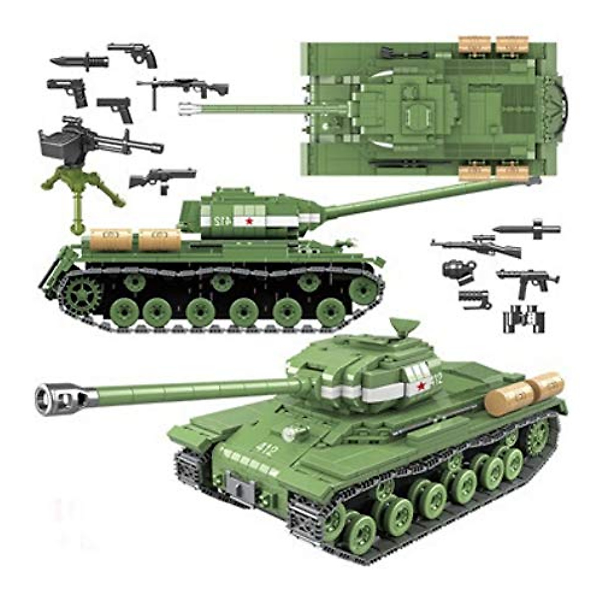General Jim's Military Themed WW2 Building Blocks Tank Sets for World War 2 Brick Building Enthusiats (Soviet IS-2M Tank)