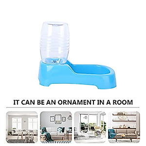 Mipcase Dog Water Feeder, Dog Water Dispenser Large, Automatic Pet Food Water Dispenser Plastic Food Feeding Bowls for Dogs Cats (Blue)