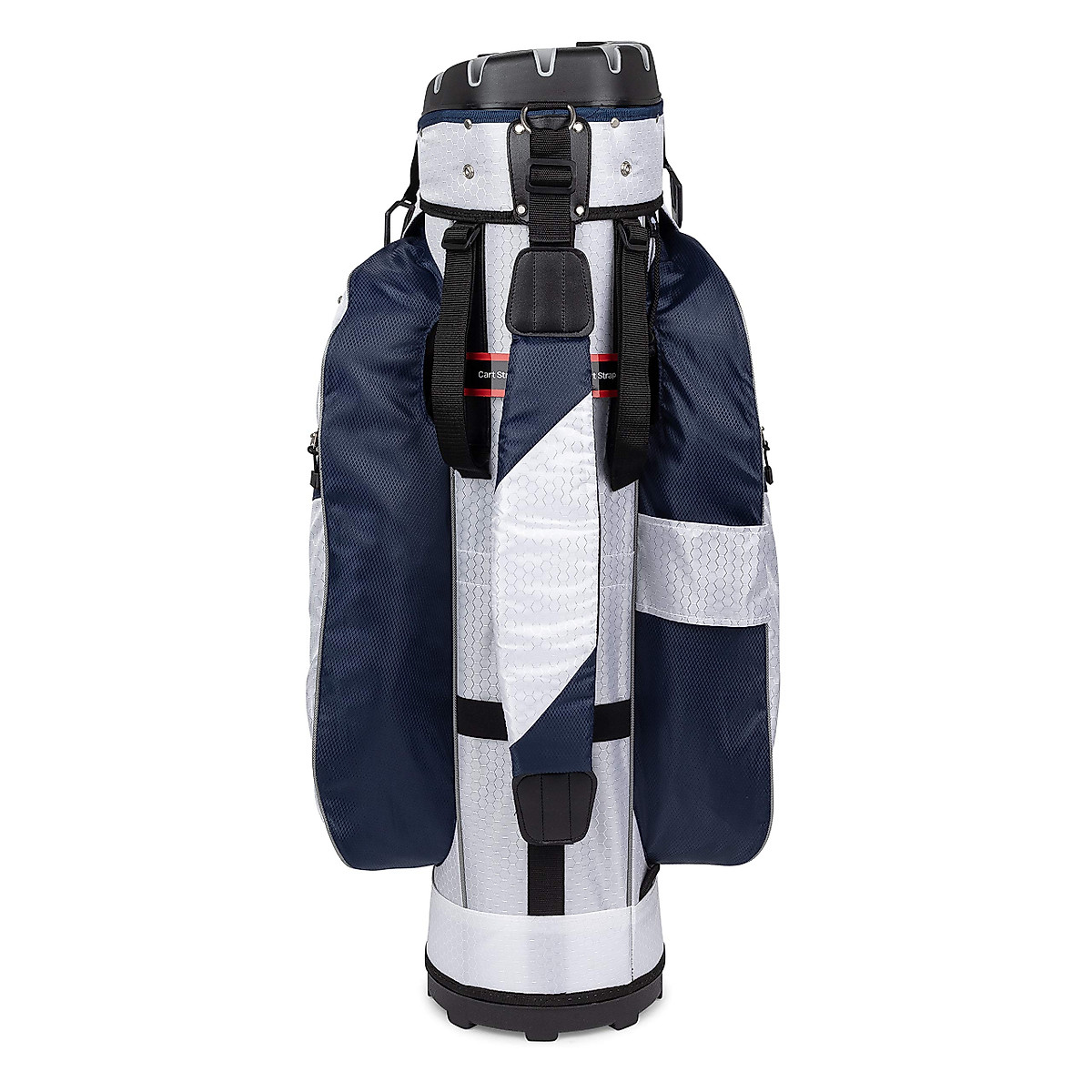 Founders Club Premium Cart Bag with 14 Way Organizer Divider Top (White Navy)