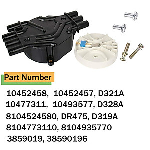 Ignition Distributor Cap and Rotor Kit Compatible with GMC Chevrolet Trucks V6 4.3L Vortec - 1996-2005 Astro Blazer, 1996-2001 Jimmy and more | Replace DR475 DR331 D465 D328A 10452457 10452458