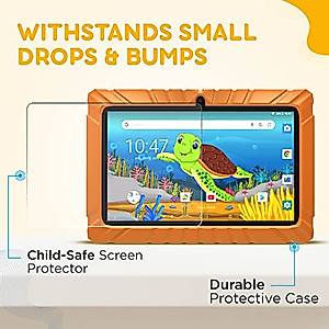 Contixo V8 Tablet for Kids and H1-Fox Kid's Fleece Headphones (Fox) Bundle, Come with Sleeve Bag,Learning Tablet, Parental Control Family Link