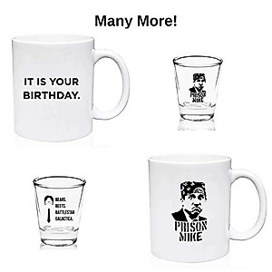 Vivid Ventures Prison Mike Beer Glass - The Office Merchandise | Funny Mug for Men and Women - Michael Scott Beer Glass