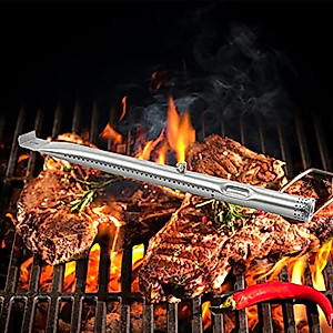 Zemibi Grill Replacement Parts for Kenmore 415.23667310, Char broil 463439915, 463322613 Gas Grill Models, 14.75" Grill Heat Plates, Burner Tubes and Adjustable Crossover Tube, 4 Pack, Stainless Steel