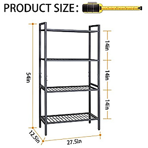 YuAnWe 4 -Tiers Plant Stand with Adjustable Height, Plant Stand Indoor Outdoor Plant Shelf with 500LBS Capacity, Heavy Duty Kitchen Shelves for Garage Home Office Outdoor Indoor