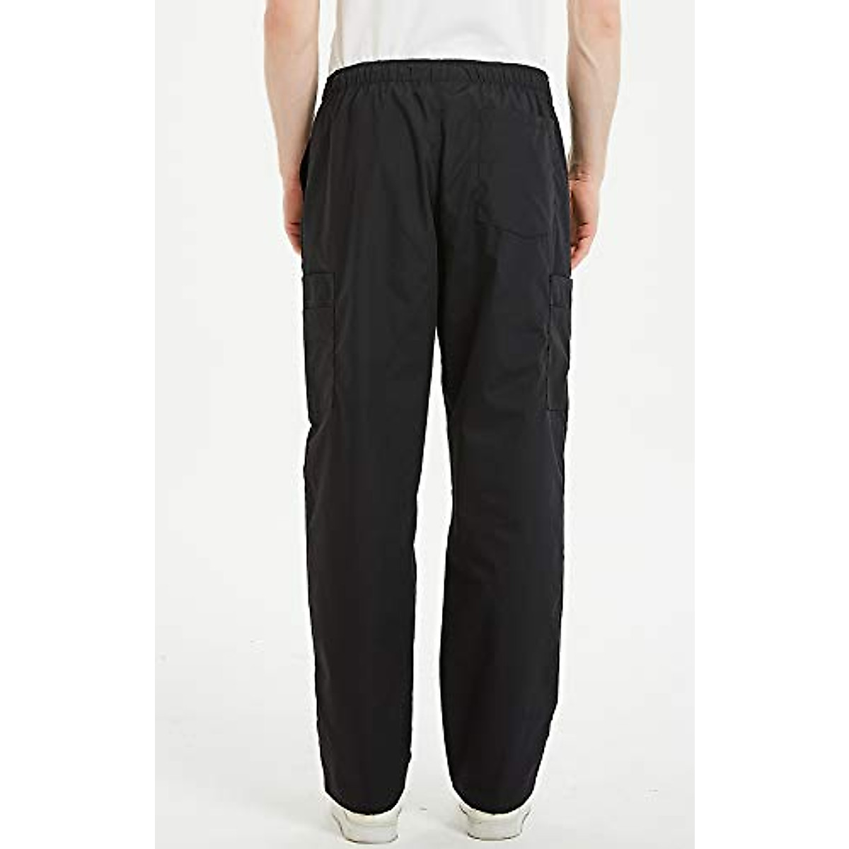 VOGRYE Men's Scrubs Pant Cargo Scrubs Pant with Poctets (M, Black)