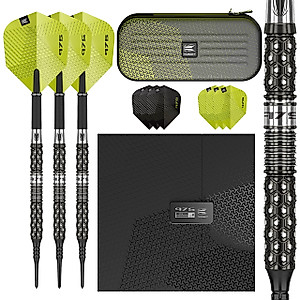 Target Darts Echo 12 19G 90% Tungsten Soft Tip Darts Set, 20G, Black and Green (210046)
