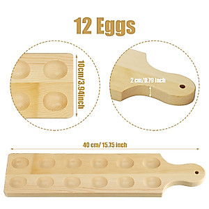 Reversible Wood Deviled Egg Platter 12 Holes Deviled Egg Tray Food Serving Platter Rustic Wooden Egg Holder Kitchen Refrigerator Wood Egg Containers Countertop for Deviled Egg Charcuterie Board