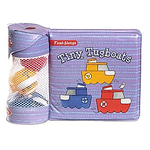 Melissa & Doug Children’s Book - Float-Alongs: Tiny Tugboats (Bath Book + 3 Floating Tugboat Toys)