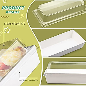 Cmkura 50 Pack White Rectangular Disposable Paper Charcuterie Boxes Food Containers Bakery Boxes