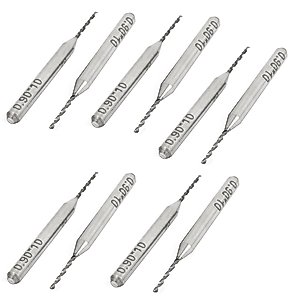 uxcell A14082700ux0306 0.9mm Tip Spiral Flute Tungsten Carbide Micro PCB Drill Bits
