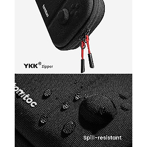 tomtoc Carrying Case for Hori Nintendo Switch Split Pad Compact, Hard Shell Protective Travel Bag with 10 Game Cartridges, Split Pad Fit Controllers case, Shockproof, Lightweight, Portable, Black