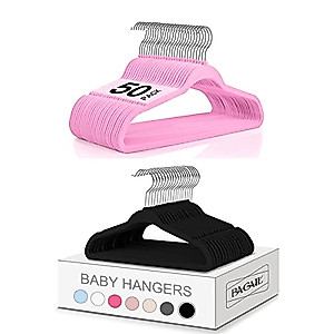 BAGAIL Pack of 100 Velvet Hangers(50 Pink & 50 Black)