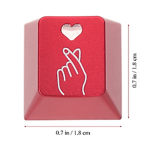 SOLUSTRE Mechanical Keyboard Key Metal keycap Decked keybaord red Heart keycap Decorative keycap mechanicalkeyboard Keyboard Enthusiasts keycap Aluminum Alloy Game Console Personality