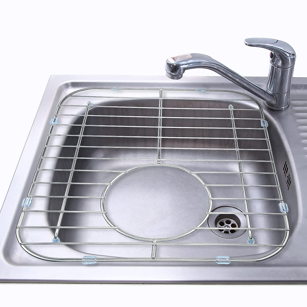 60 Packs Kitchen Sink Rack Feet Sink Rack for Bottom of Sink PVC Sink Protector with Bumpers Protective Sink Cover Farmhouse Sink Accessories Sink Replacement Feet for Kitchen Sink Grid, Clear