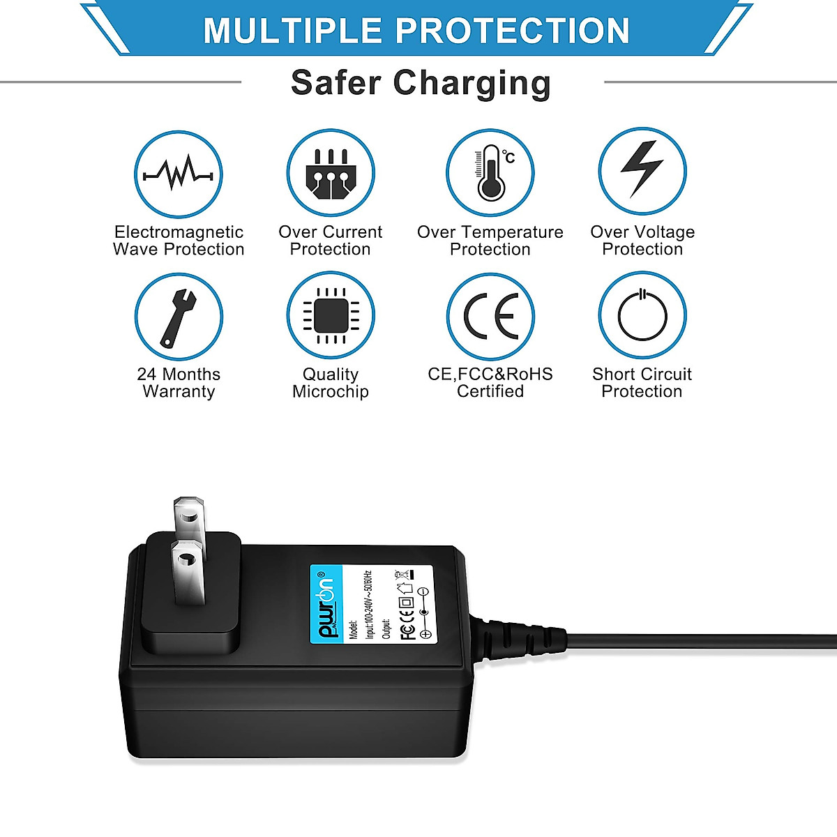 PwrON Power Adapter Compatible with for POLYCOM VVX Business IP Phone, VVX 150 250 350 450 OBI, 6.6ft Long