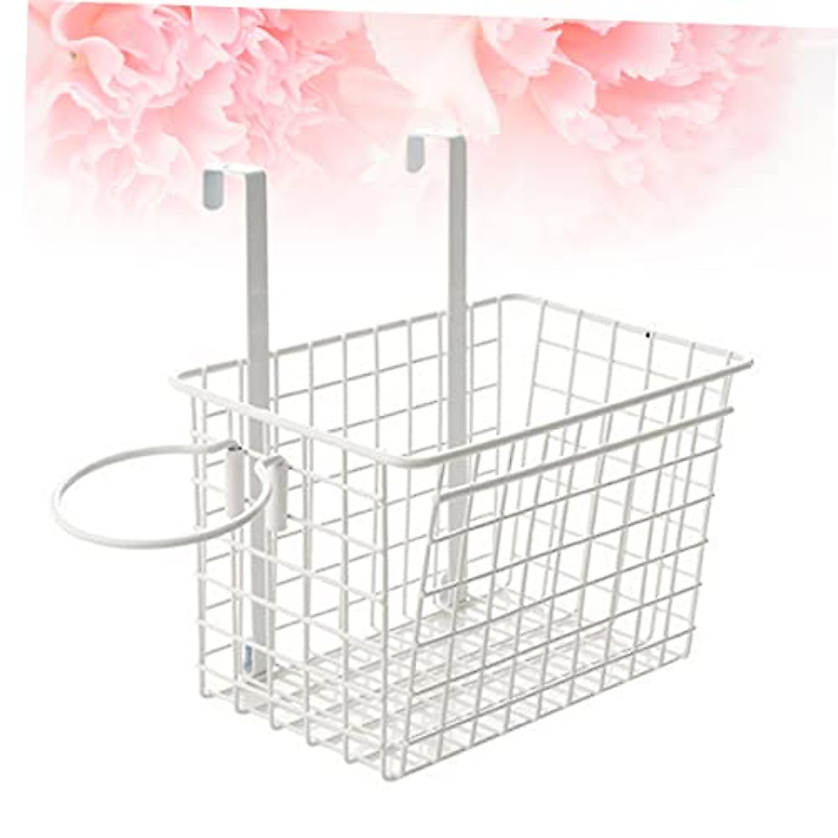 Zerodeko Hanging Storage Basket Hair Dryer Rack Storage Rack Hair Dryer Storage Rack Multi-functional Rack Hanging Storage Rack Hair Dryer Holder Shelf Multifunction White Bracket