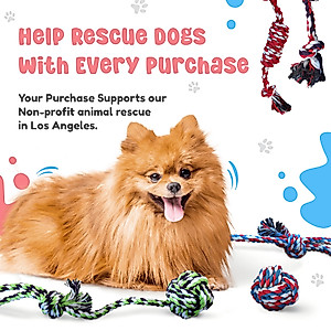 Pacific Pups Products for Dogs - Dog Toys for Aggressive Chewers, 11 Heavy Duty Dog Chew Toys for Aggressive Chewers, Cotton Puppy Chew Toys for Teething, Dogs Toys, Benefits Non-Profit Dog Rescue