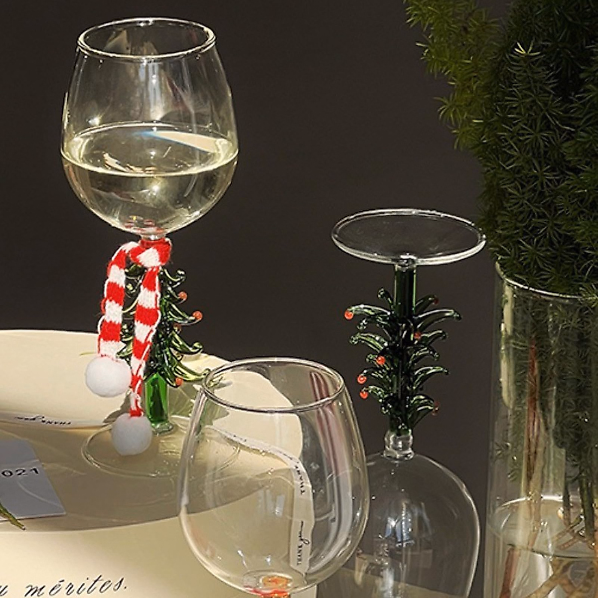 Christmas Tree Figure Inside Mug Personalised Christmas Tree Wine Glass Cup Drinking Cup For Christmas Party-Banquet