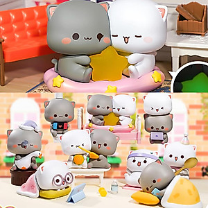 Mitao Cat Series 4 Blind Box Figures Action Random Popular Collection Cute Model Birthday Gift Guess Blind Bag Desktop Ornaments Doll（8 Pack）