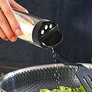 12 Pack Plastic Spice Containers, 8oz Plastic Spice Jars with Black Cap, Plastic Spice Bottles With Shaker Lids, Empty Seasoning Bottles Plastic Seasoning Containers for Spice, Herbs and Powders