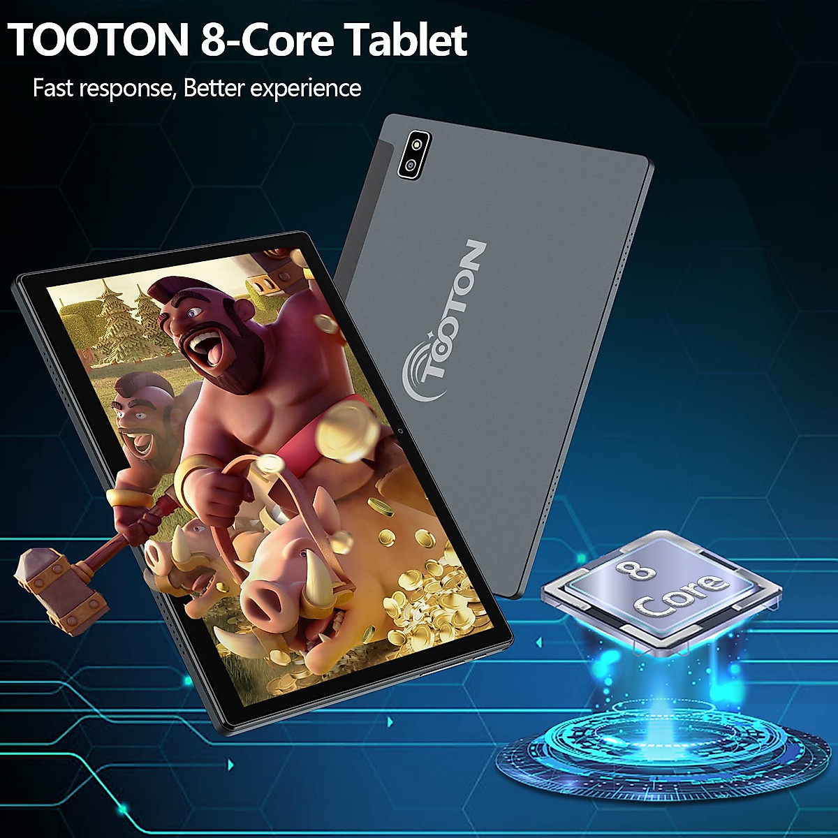 Android Tablet 10.1 Inch 64GB Storage 4GB Ram, 2024 Latest Tablet with Octa-Core Chip, 512GB Expandable 13MP Camera, 6000mAh Battery, GPS, Bluetooth, WiFi, USB-C, HD Touchscreen Tablets(Gray)