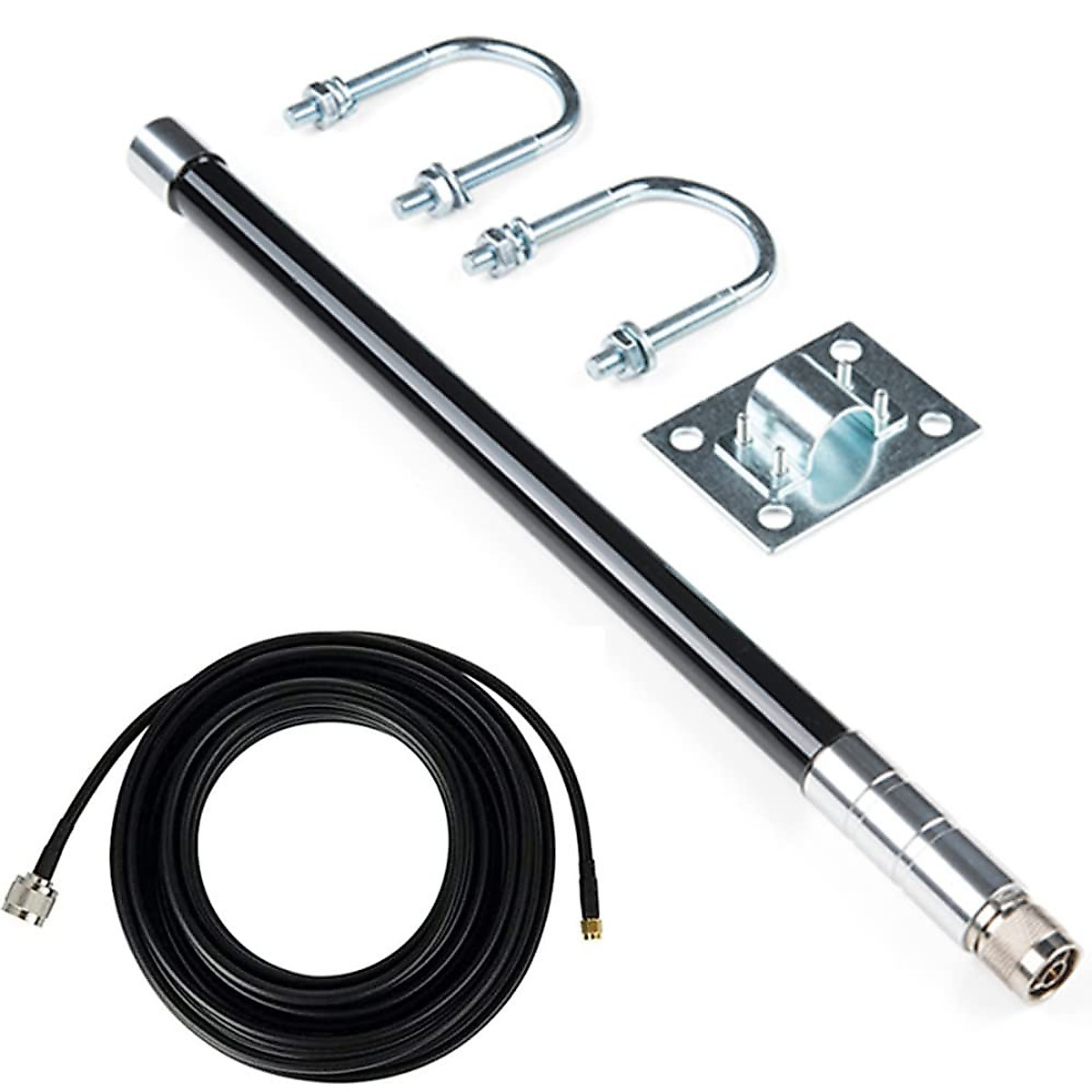 10dBi Outdoor for LoRa Gateway 915MHz Antenna Omni Directional Fiberglass Antenna WiFi N Tyle Male Glass Mount Antennas for LoRa Helium HNT Mining (or Anything Else 900-950Mhz) Brackets Included