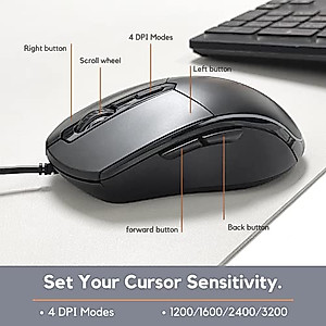 X9 Performance Large Print Backlit Keyboard and Mouse Combo - Easy to See Big Print Letters - USB Wired Keyboard and Mouse - Lighted Keyboard for Elderly, Low Vision, Visually Impaired