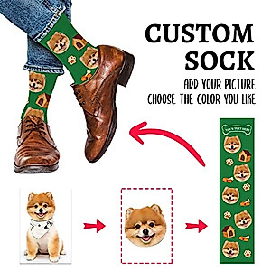 Gowelly Custom Face Socks with Picture, Personalized Funny Crew Sock Customized Unisex Funny Crew Sock Gifts for Men Women (DOG)