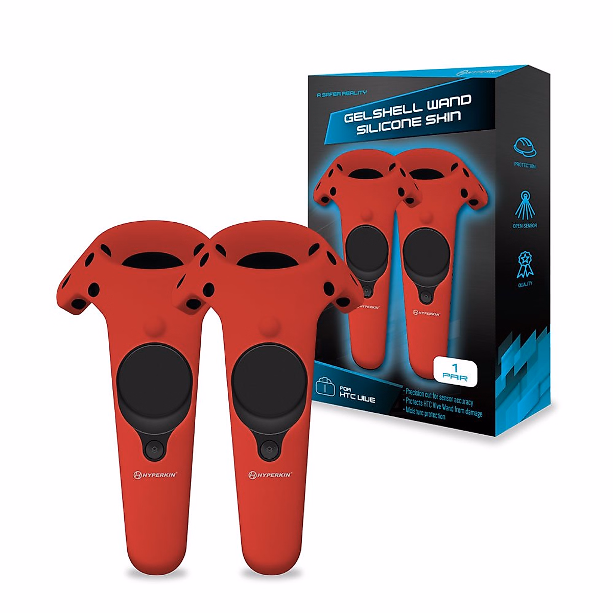 Hyperkin GelShell Silicone Skins for HTC Vive and Controllers (Red)