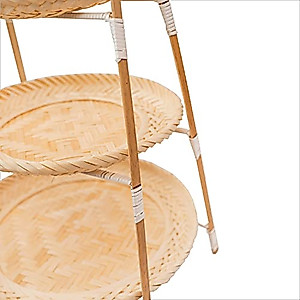 LiLaCraft 3 Tier Fruit Basket for Kitchen Counter, Bamboo Basket Fruit Holder For Kitchen Countertop, 3 Tier Fruit Basket For Counter, Rustic Tiered Serving Stands for Parties, Picnics, Kitchen