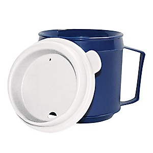 Rehabilitation Advantage Insulated Plastic Mug with Tumbler Lid (8oz), Blue, Non-Weighted